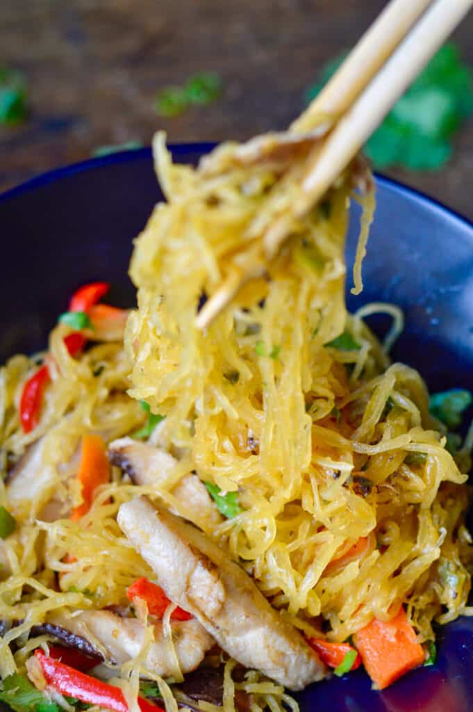 Asian Spaghetti Squash Noodle Stir Fry | Eat Well Enjoy Life