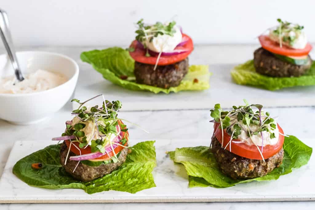 Grilled Lamb Sliders with Yogurt Tahini | Eat Well Enjoy Life